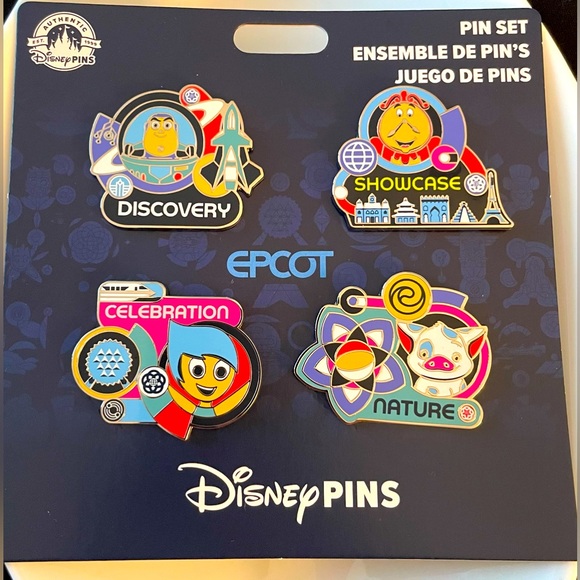 Disney | Accessories | Disney Epcot Trading Pin Pack 4 Pins New | Poshmark